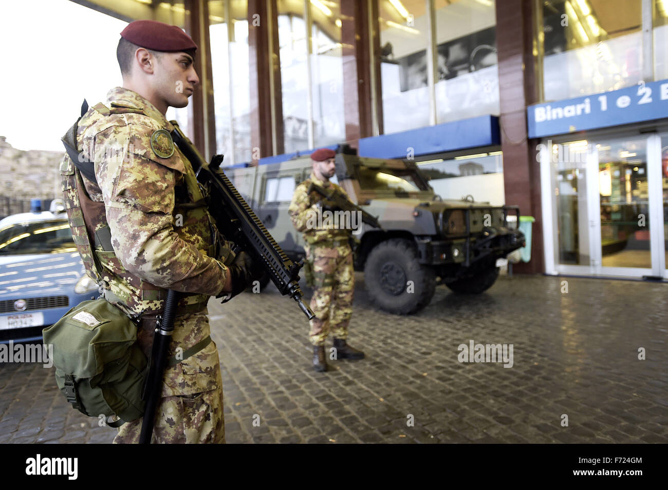 Rome, Italy. 23rd Nov, 2015. Security measures and safety check carried ...