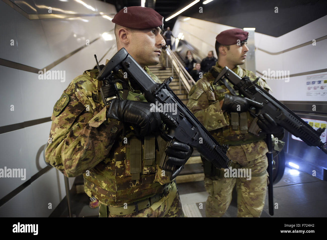 Rome, Italy. 23rd Nov, 2015. Security measures and safety check carried ...
