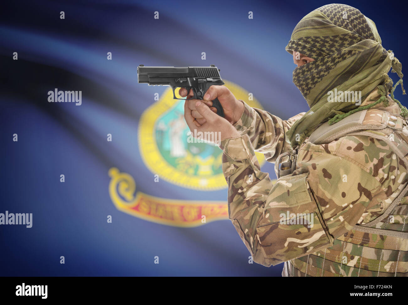 Male In Muslim Keffiyeh Gun High Resolution Stock Photography and ...