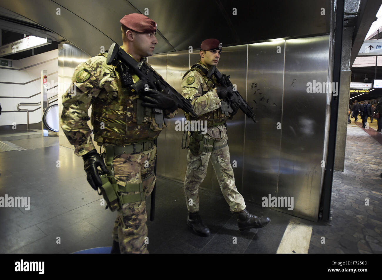 Rome, Italy. 23rd Nov, 2015. Security measures and safety check carried ...