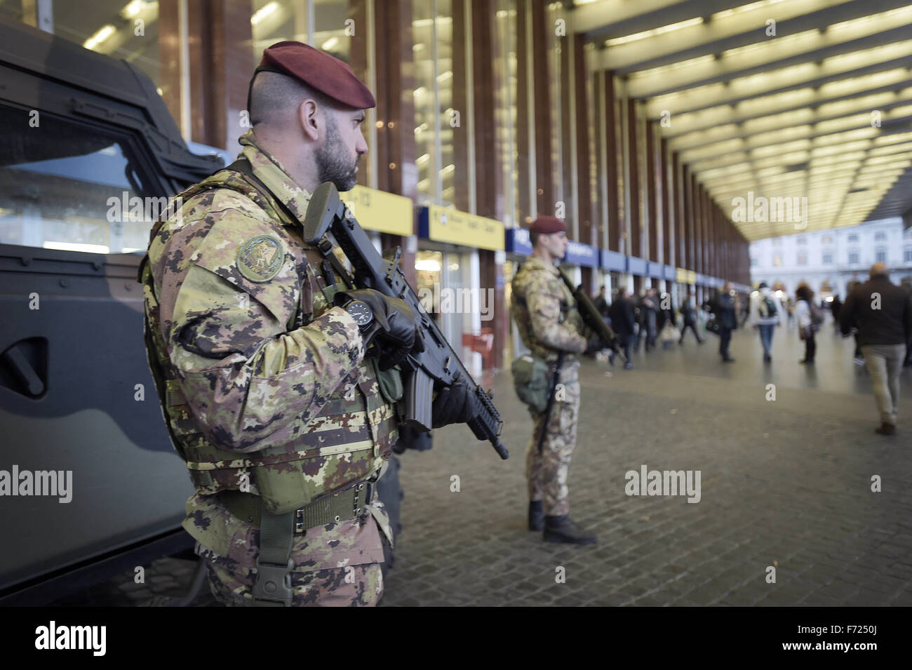 Rome, Italy. 23rd Nov, 2015. Security measures and safety check carried ...