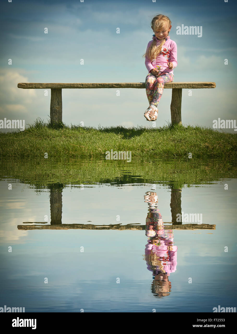 girl over water Stock Photo - Alamy