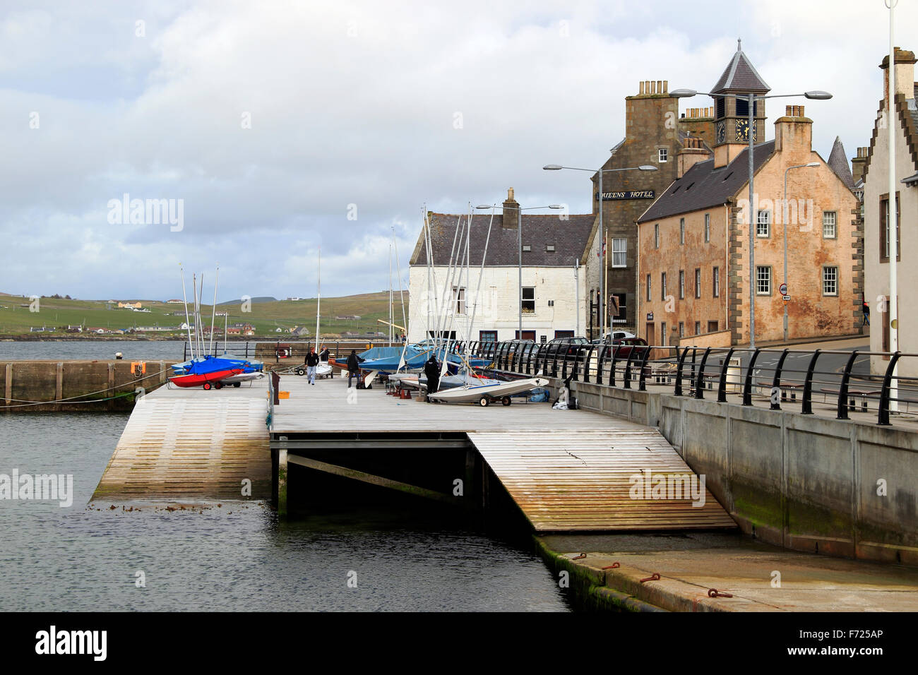 RNLI Lifeboat Station and Queens Hotel Lerwick waterfront Shetland ...