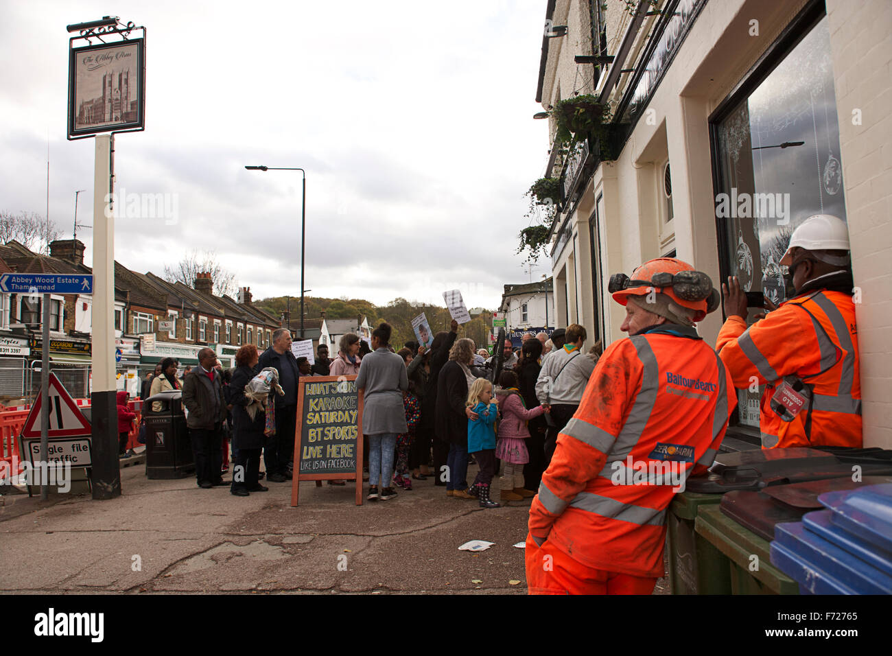 Cross crossrail demonstration in abbey hi-res stock photography and ...