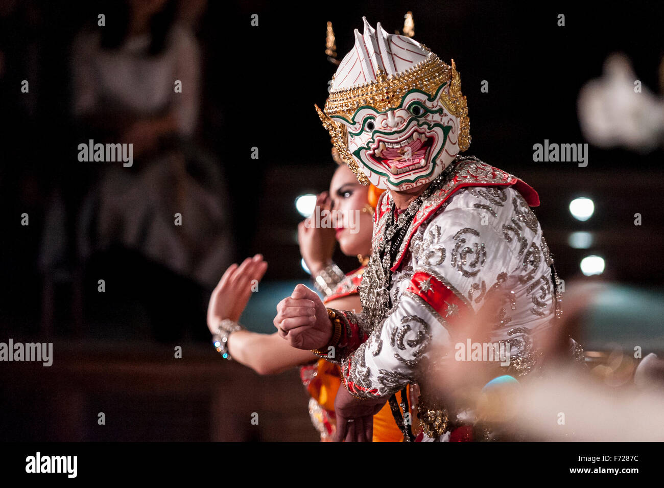 London, UK. 23 November 2015. A traditional dancer performs as Hanuman ...