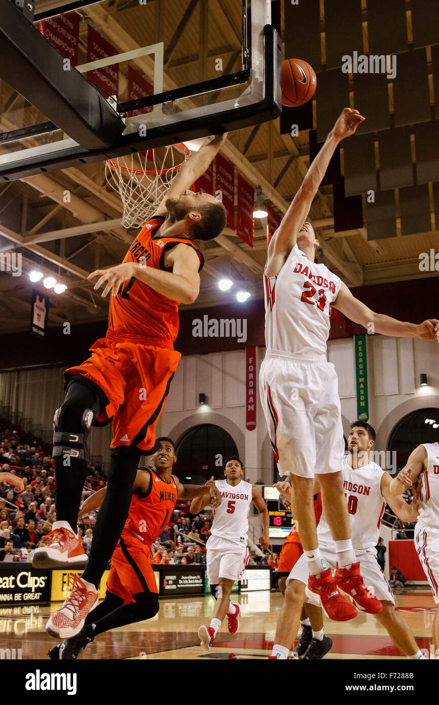 Davidson, NC, USA. 23rd Nov, 2015. Peyton Aldridge (23) of the Davidson ...