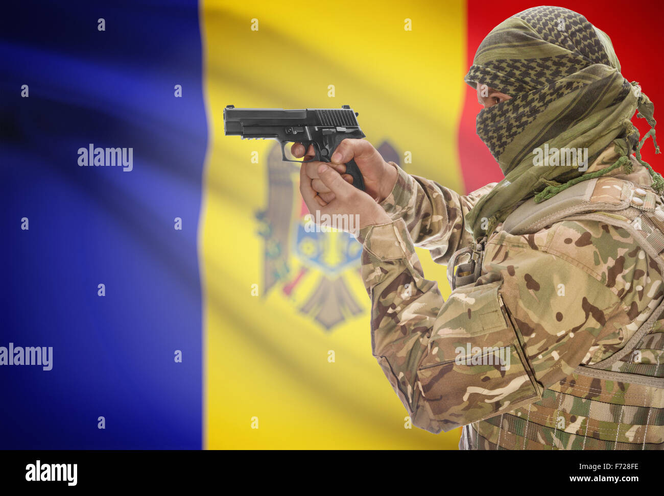 Soldier with flag moldova hi-res stock photography and images - Alamy