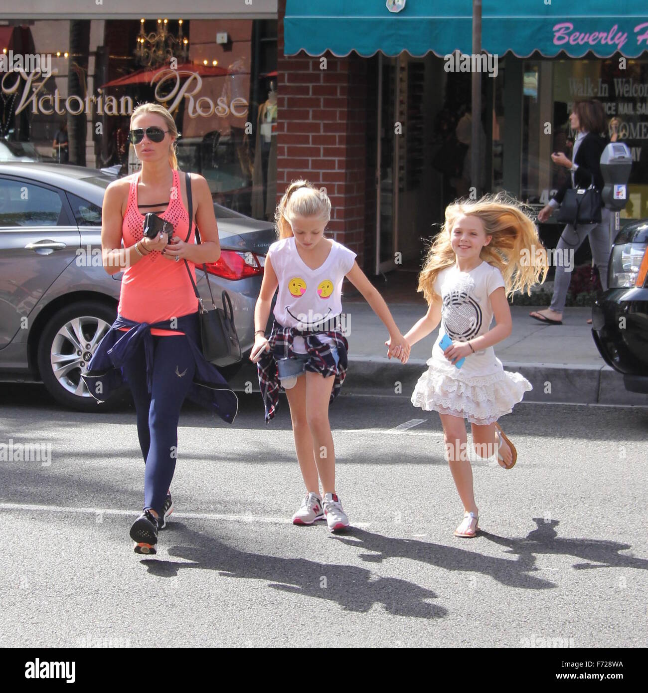 Alex Gerrard and her daughters Lexie and Lilly-Ella get their nails ...