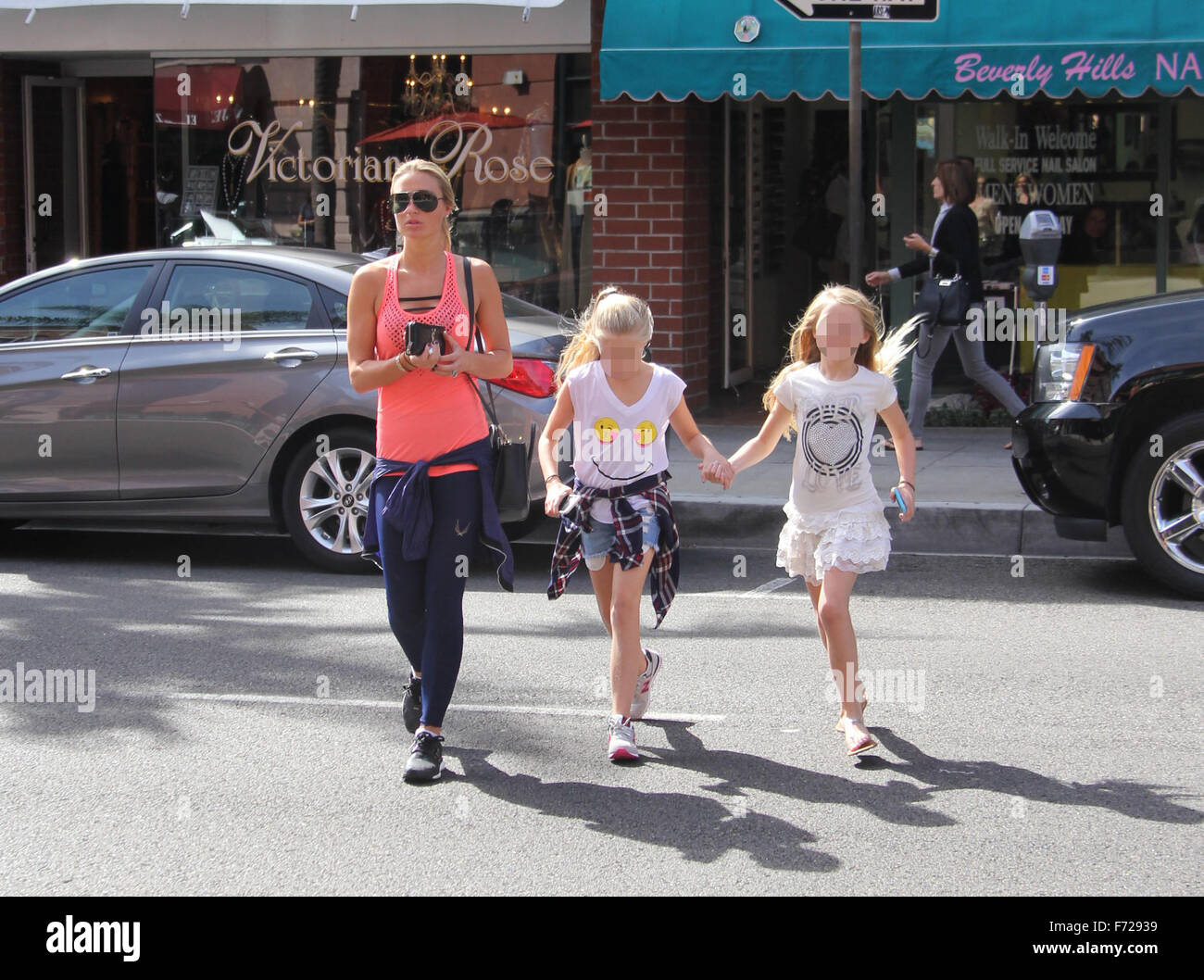 Alex Gerrard and her daughters Lexie and Lilly-Ella get their nails ...