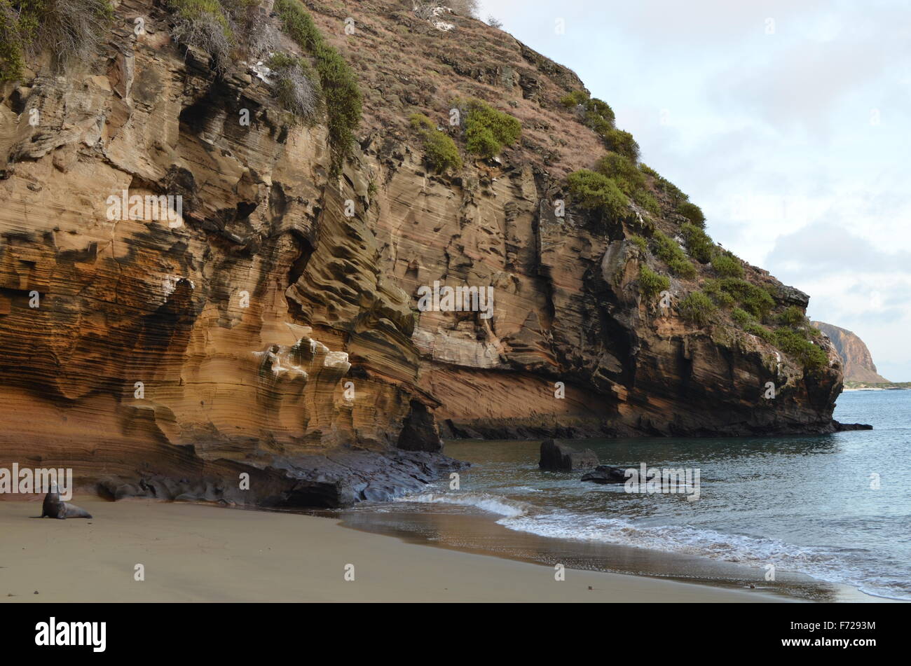 Cliffs and Beaches at Pitt Point, San Cristobal, Galapagos Islands ...