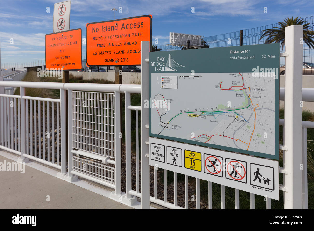 Pedestrian map for the Bay Bridge Trail on the new San Francisco ...
