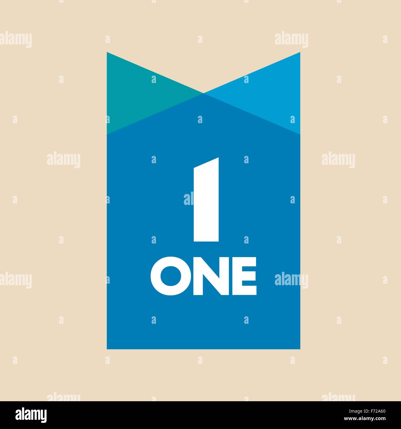 Word and number one vector. First template icon. One symbol silhouette ...