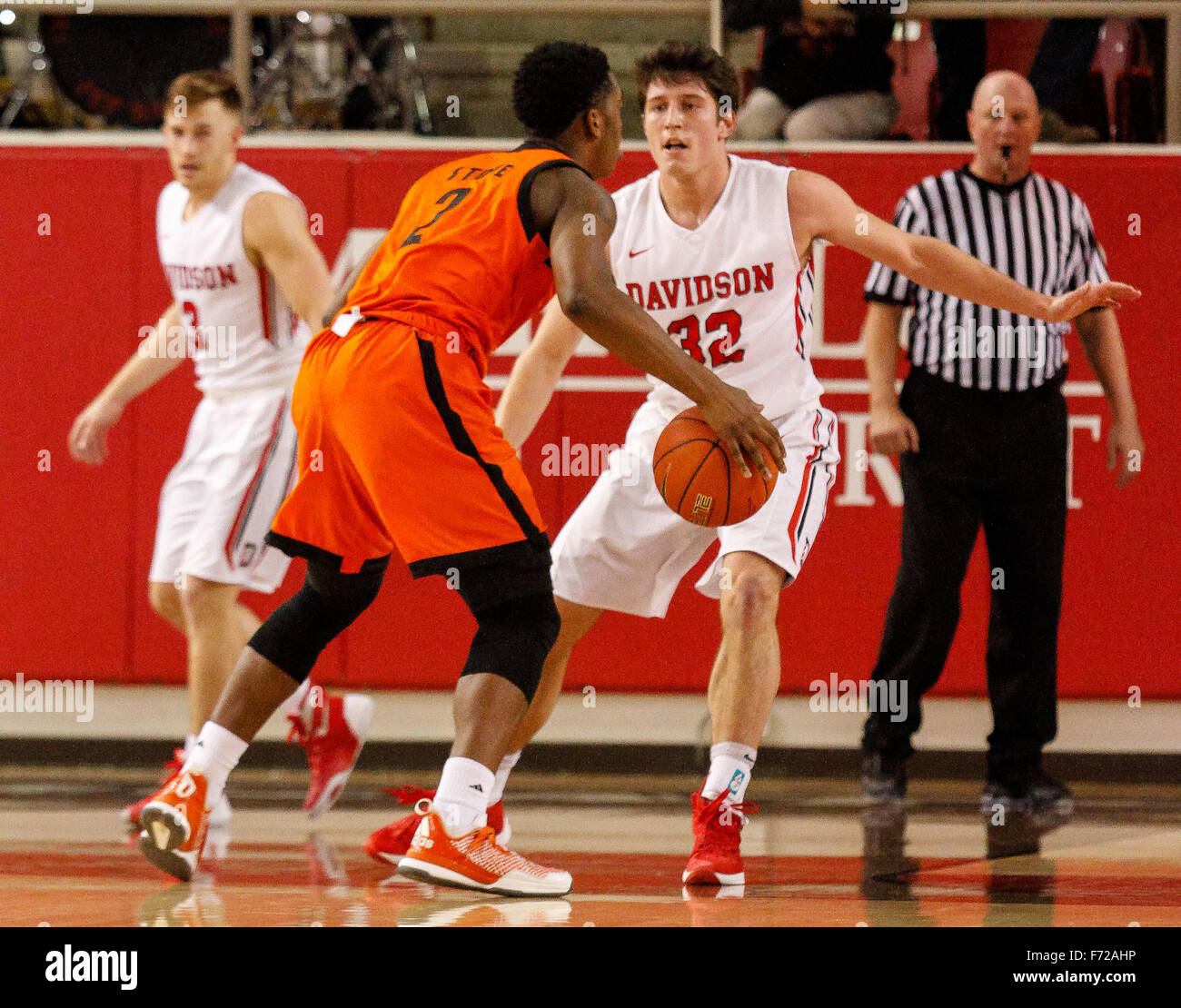 Davidson, NC, USA. 23rd Nov, 2015. Rusty Reigel (32) of the Davidson ...