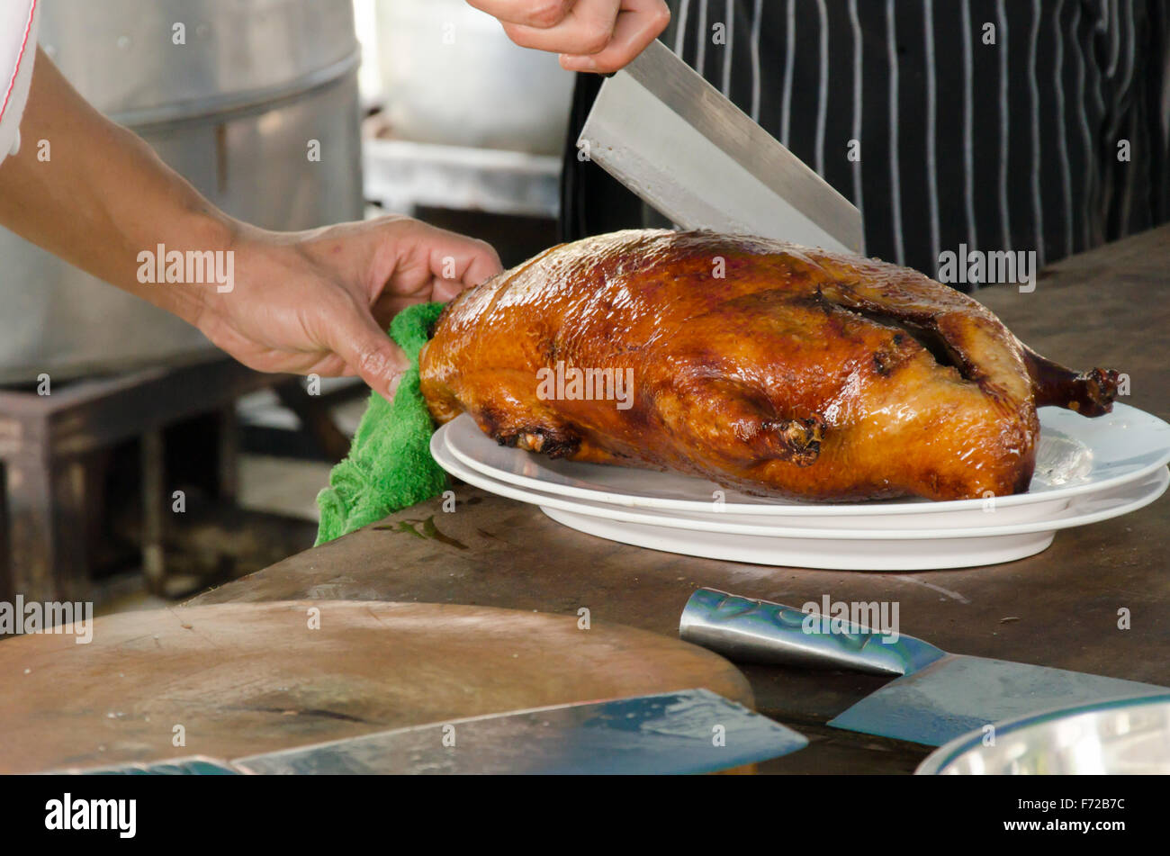 The whole duck be sliced into small piece Stock Photo - Alamy