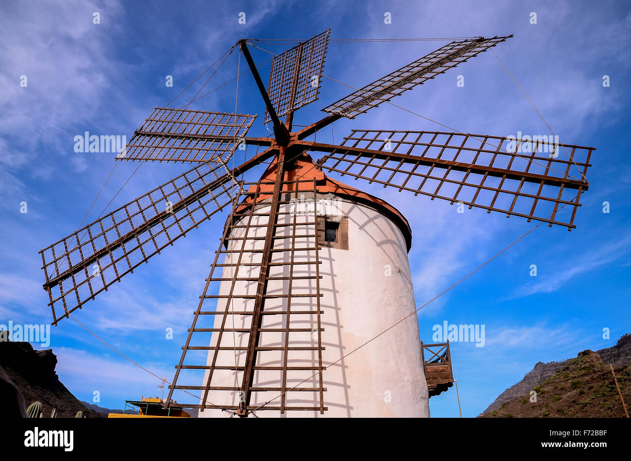Vintage Wind Mill Stock Photo - Alamy