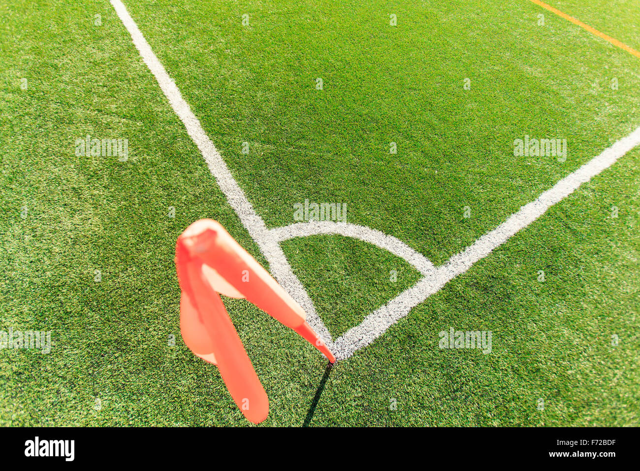 place a corner kick (in football). flag staking this territory Stock ...