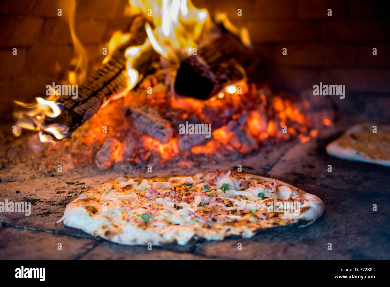 Tarte Flambee, ATraditional French Dish. Fresh Baked In A Wood-Fired ...