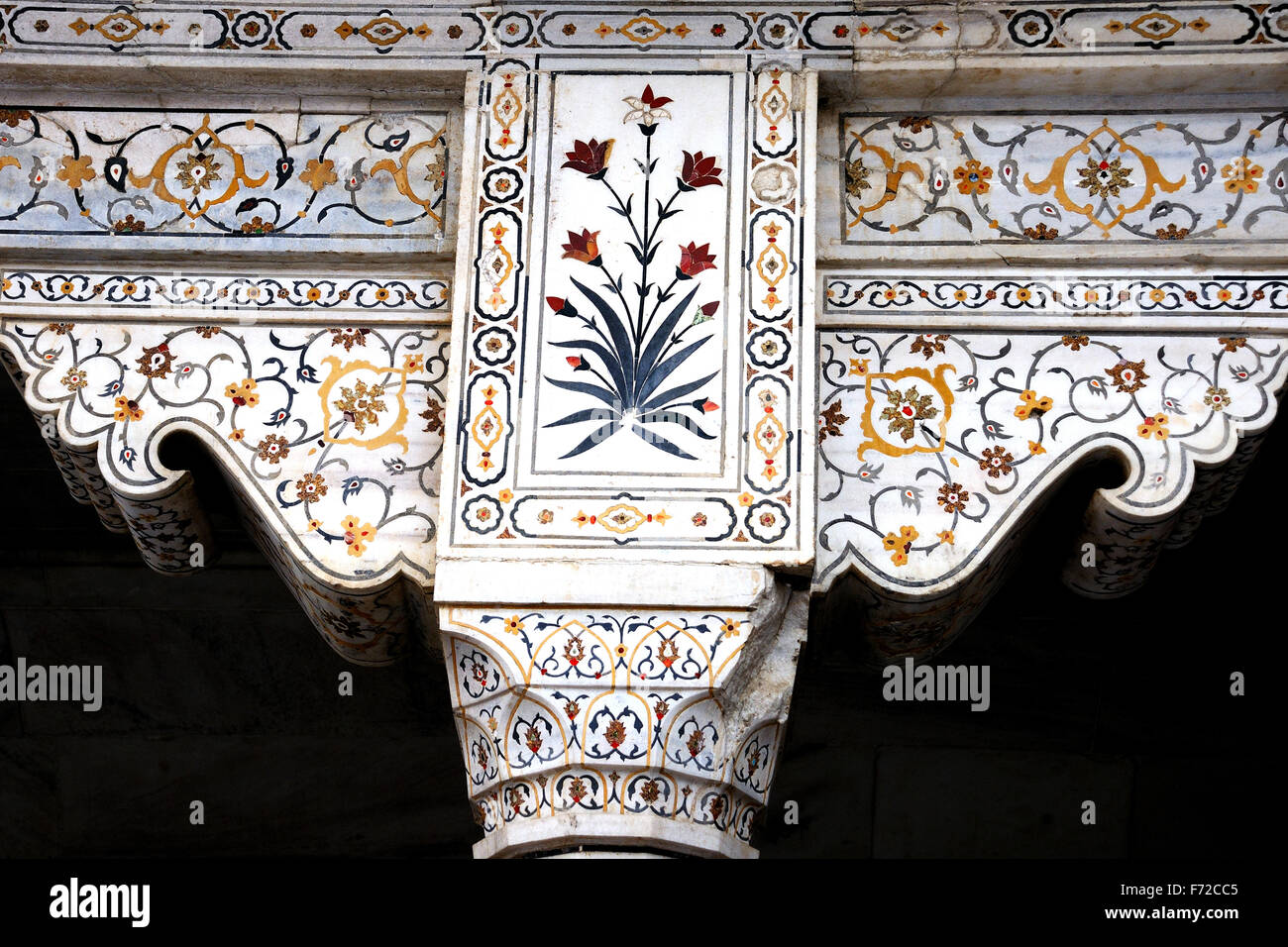 Marble stone handwork red fort, agra, uttar pradesh, india, asia Stock ...