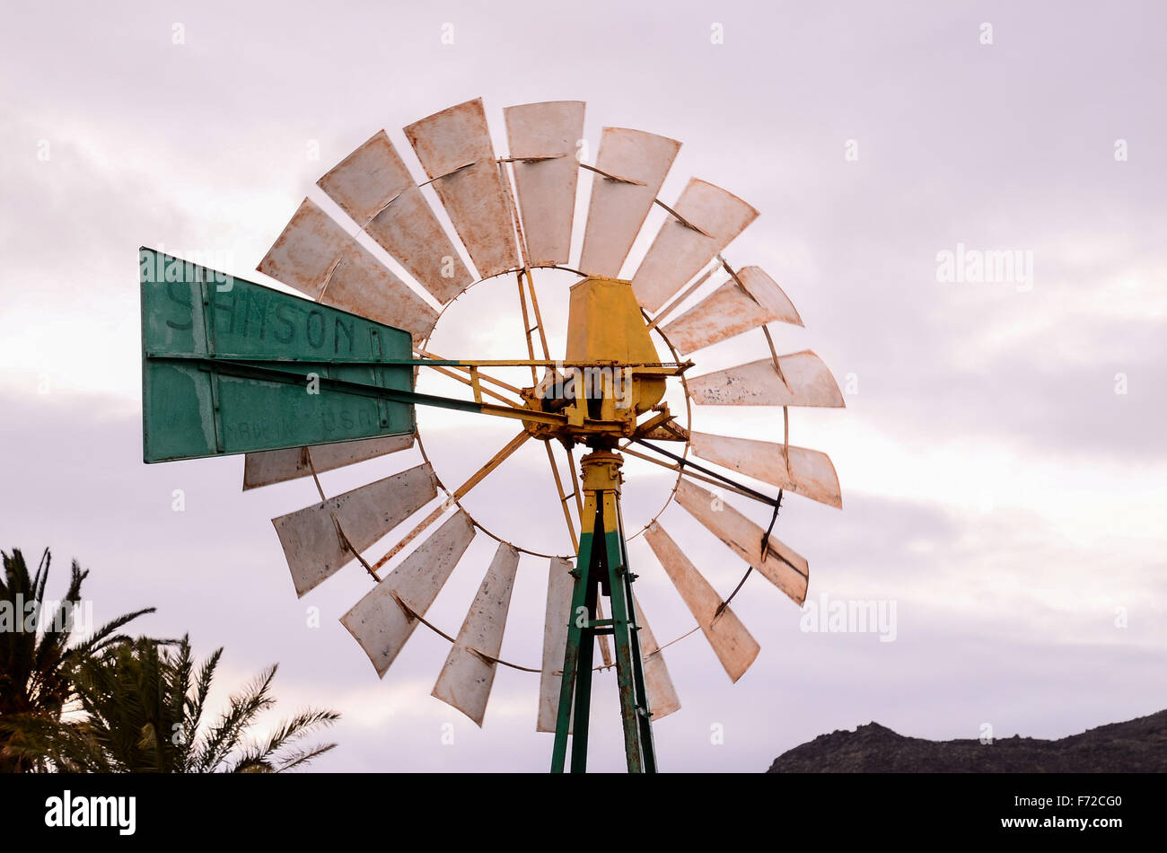 Vintage Wind Mill Stock Photo - Alamy