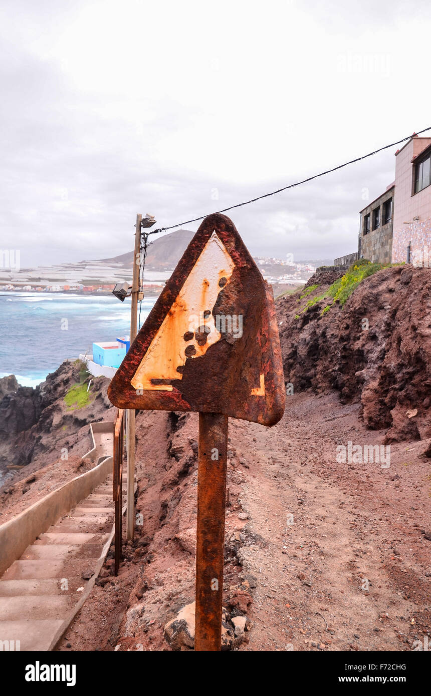 Vintage Old Rusty Road Sign Stock Photo - Alamy