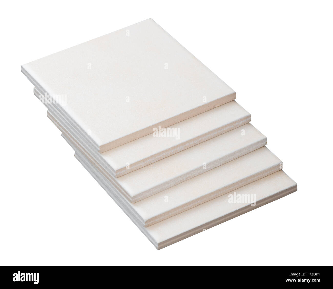 Stack of tiles on white Stock Photo - Alamy