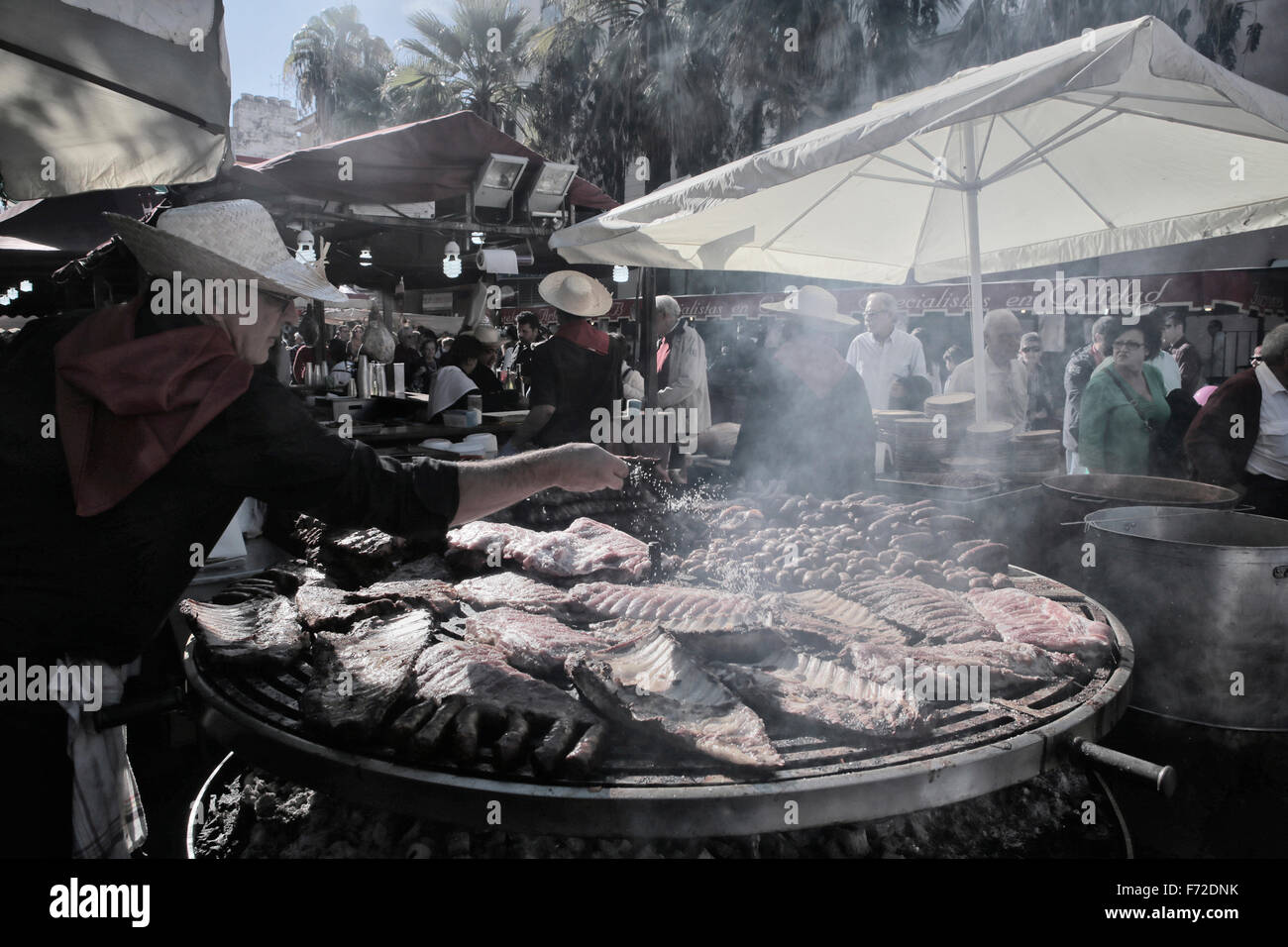 Typical local dishes and meals offered on a gastronomic street fair in ...