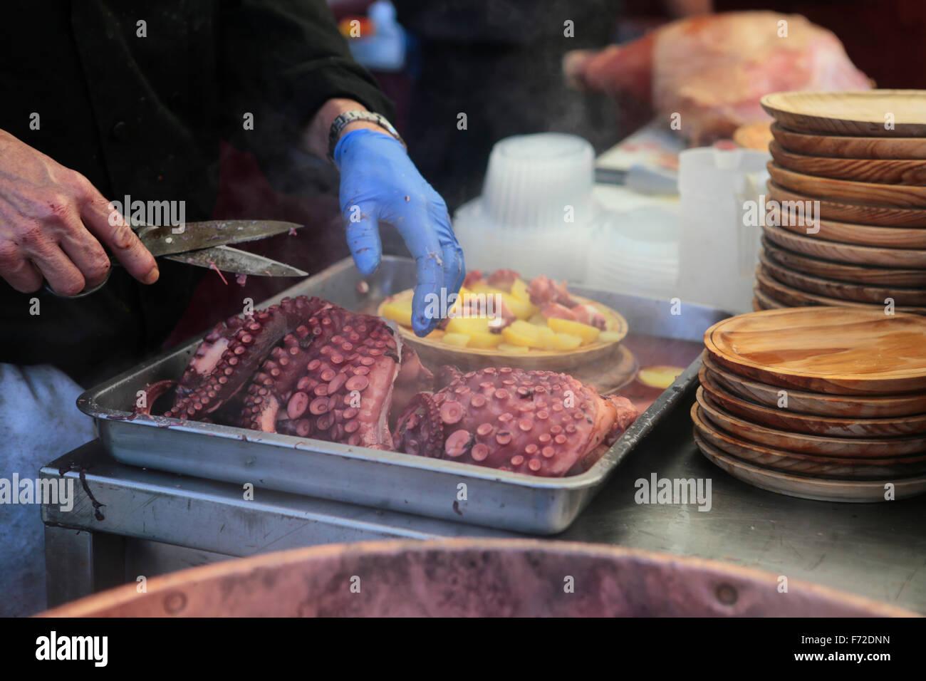 Typical local dishes and meals offered on a gastronomic street fair in ...