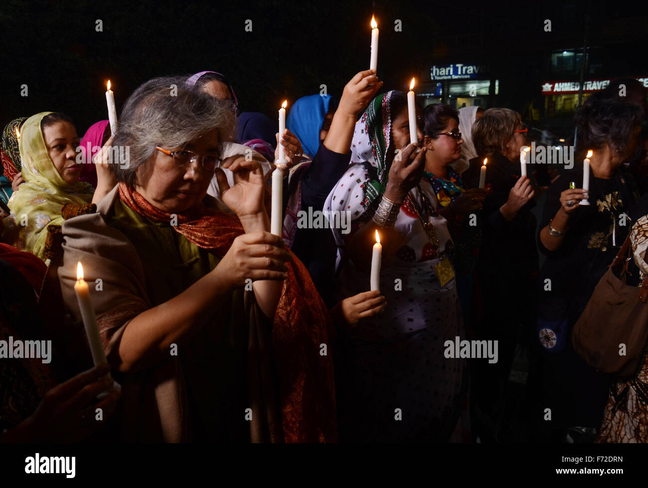 Lahore, Pakistan. 24th Nov, 2015. Asian and African women light sky ...