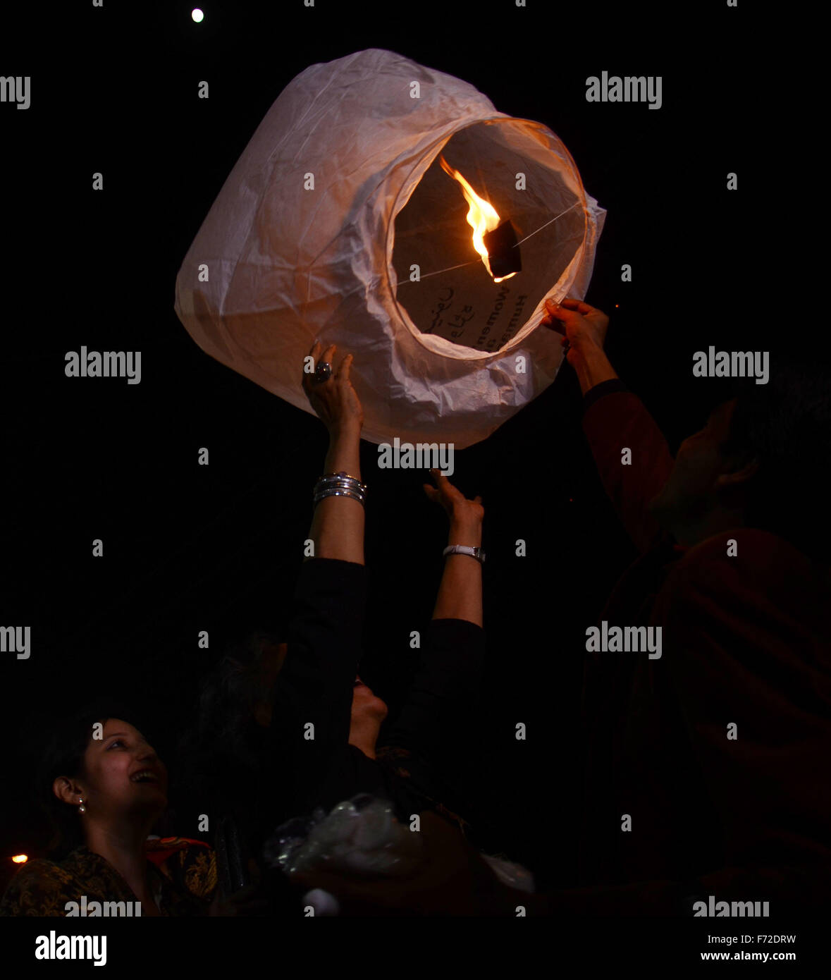 Lahore, Pakistan. 24th Nov, 2015. Asian and African women light sky ...