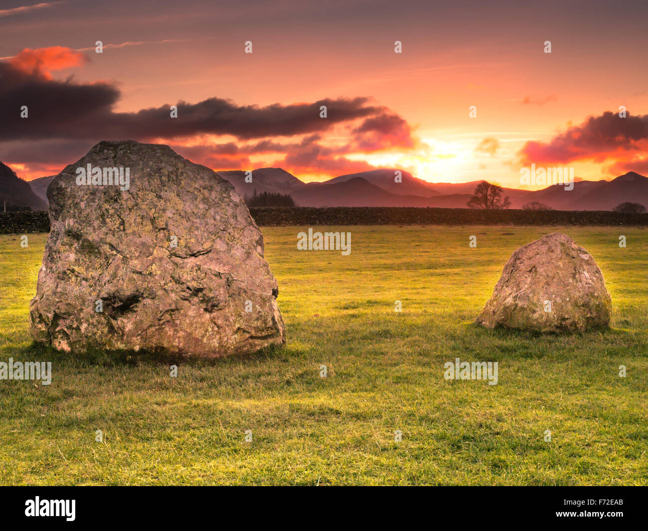 Stone Circle Sunset Stock Photo - Alamy