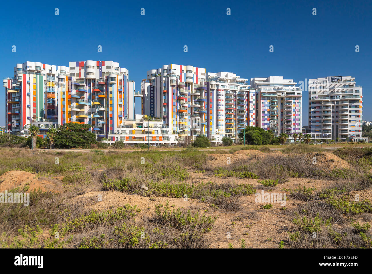 A colorful condominium complex in Herzliya, Israel, Middle East Stock ...