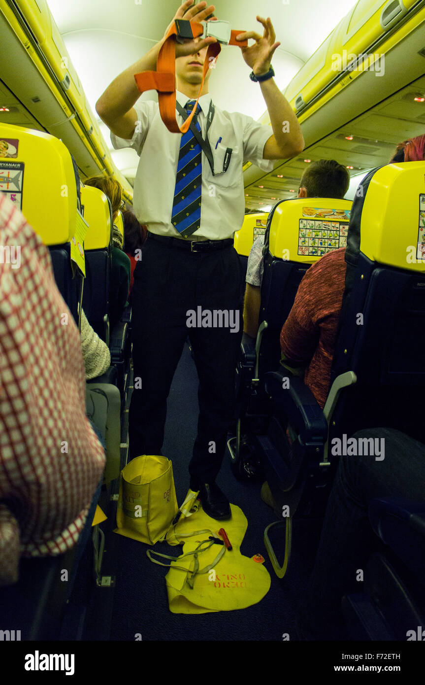 Stansted Airport, London, Ryanair plane Boeing 737NG, safety ...