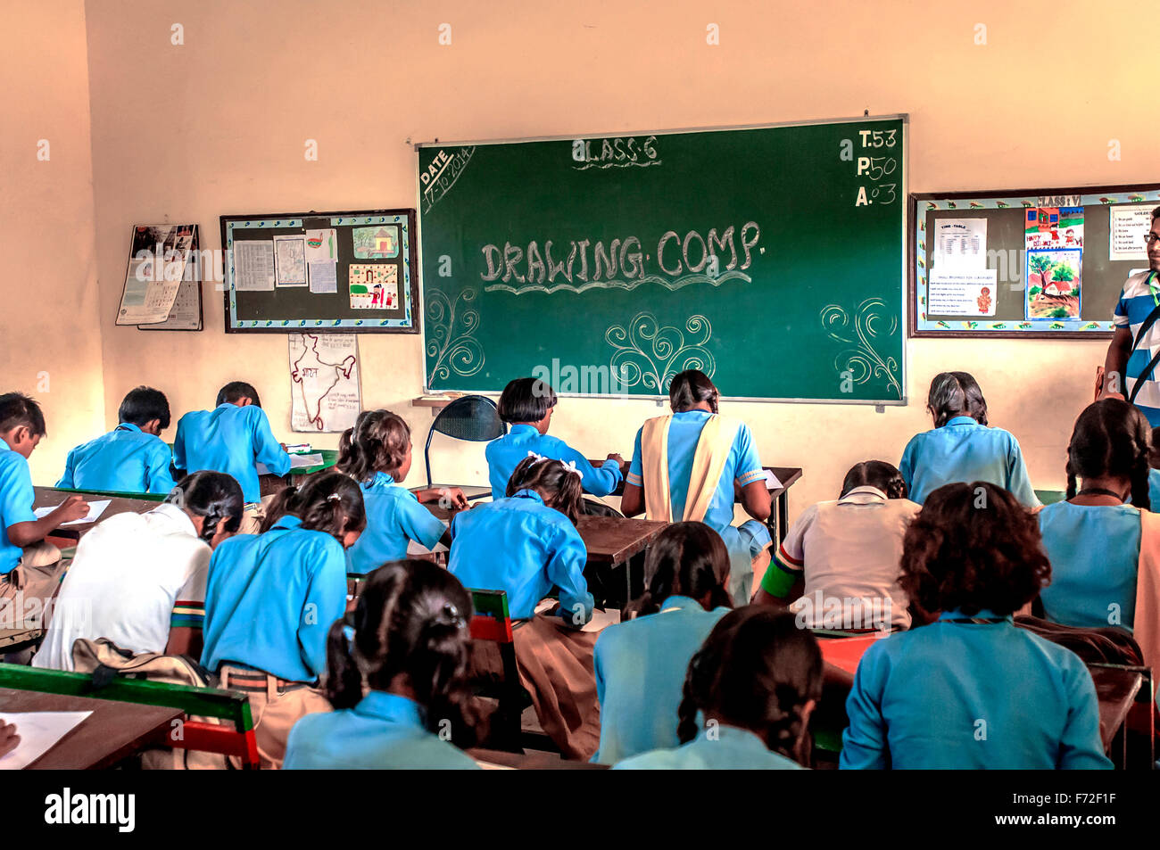 Children studying in classroom varanasi uttar pradesh india asia Stock ...