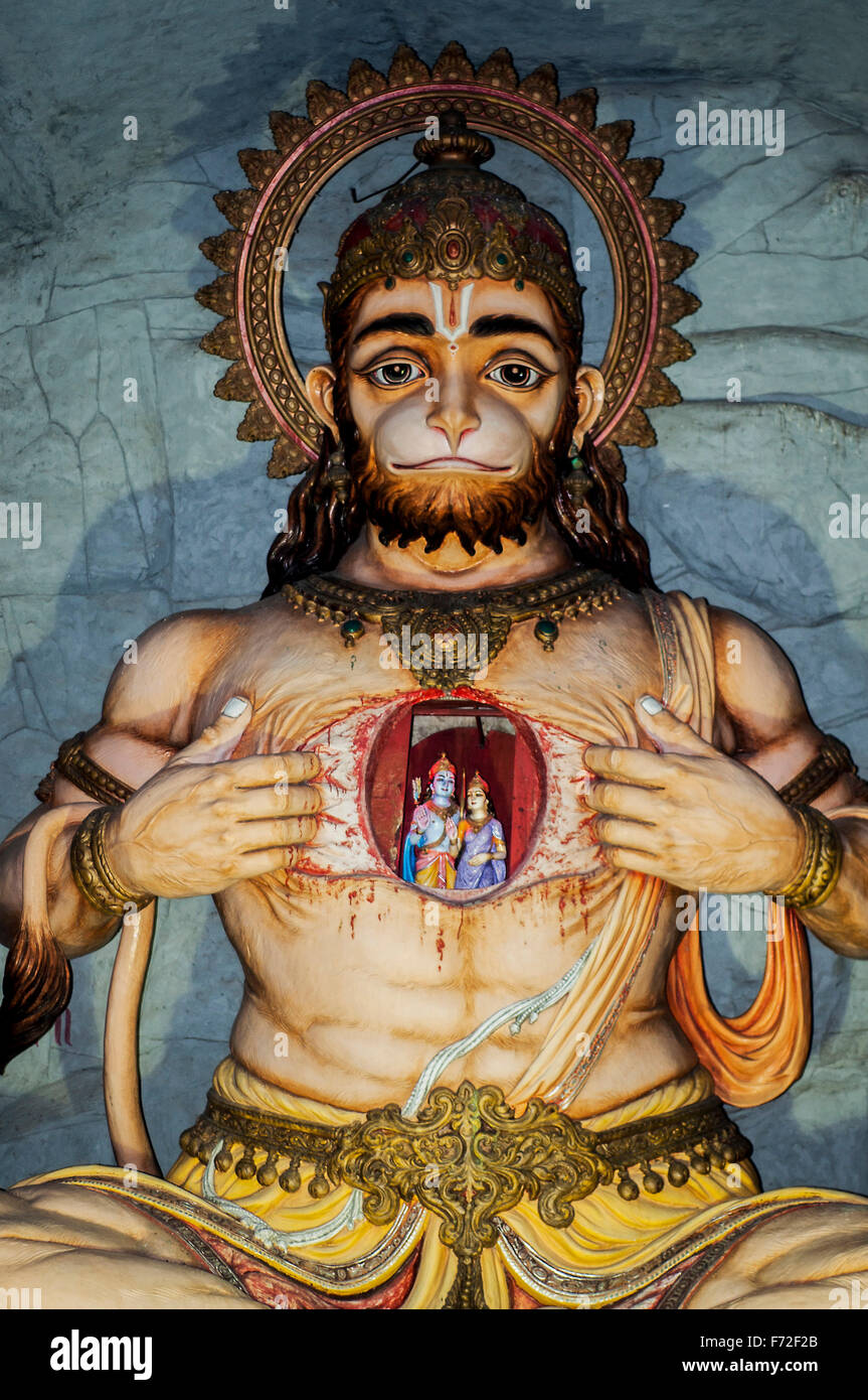 Hanuman statue, parmarth ashram, rishikesh, uttarakhand, india, asia ...