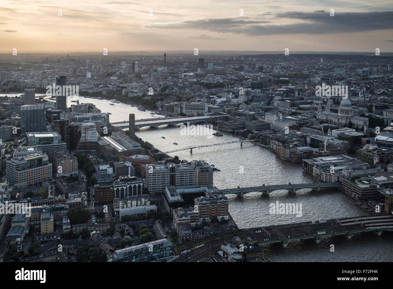 London city aerial view over skyline with dramatic sky Stock Photo - Alamy