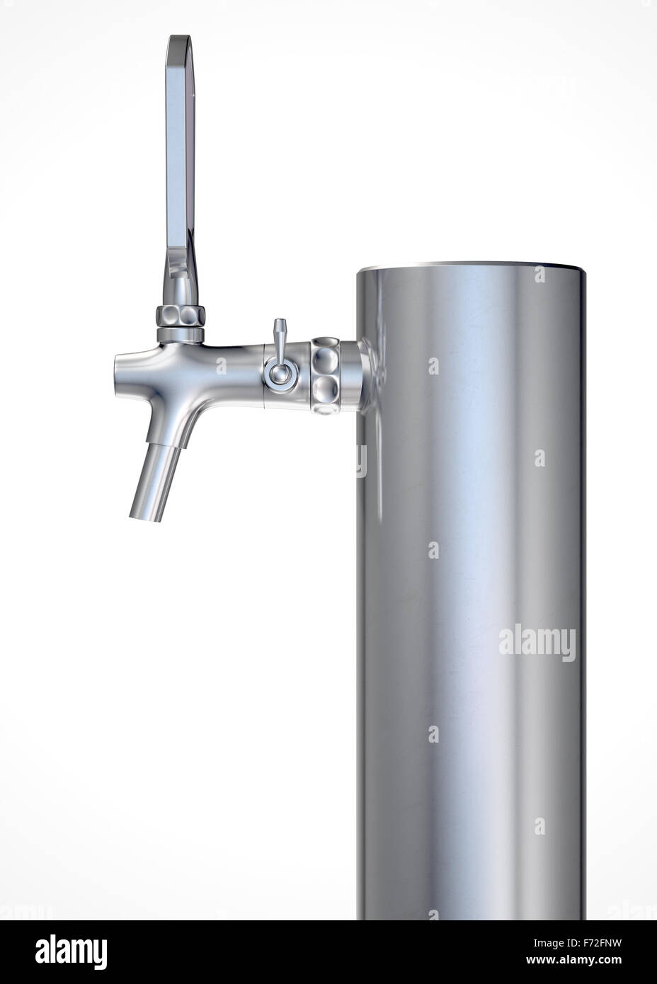 A regular chrome draught beer tap on an isolated white background Stock ...