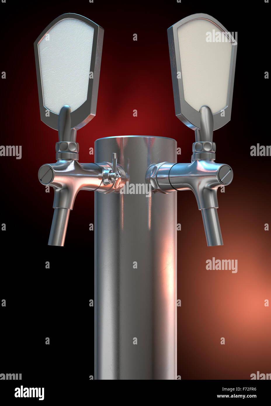 A regular double chrome draught beer tap on a dark background Stock ...