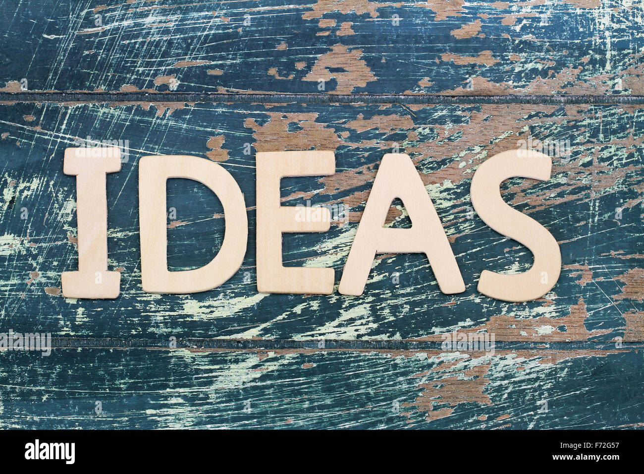 Word ideas written with wooden letters on rustic surface Stock Photo ...