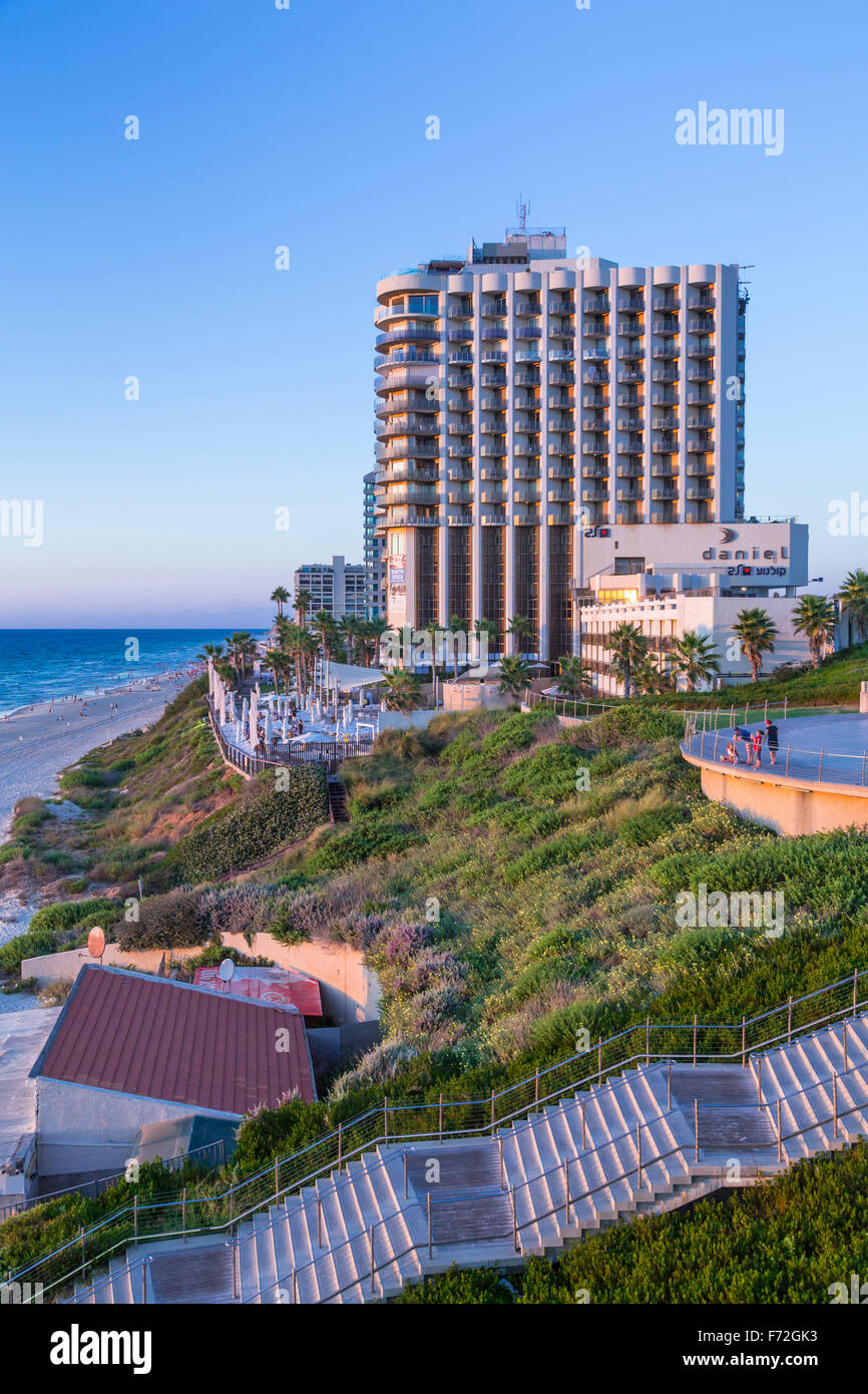 The Daniel Hotel and beach in Herzliya, Israel, Middle East Stock Photo ...