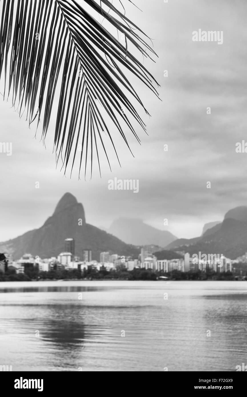 Skyline view of Lagoa lagoon in Rio de Janeiro Brazil with Ipanema and ...
