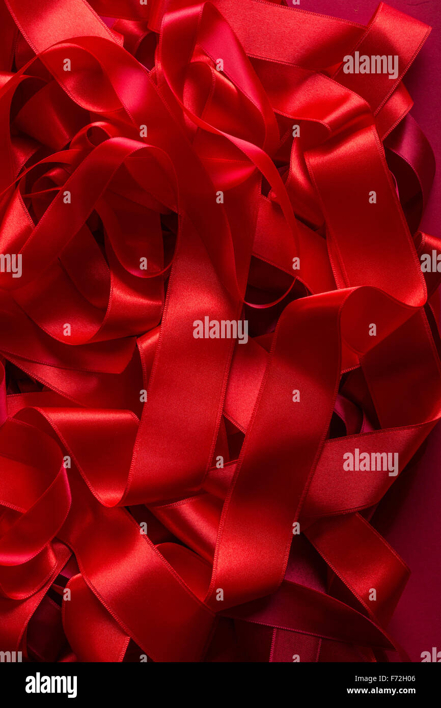 Macro of beautiful red satin ribbon background Stock Photo - Alamy