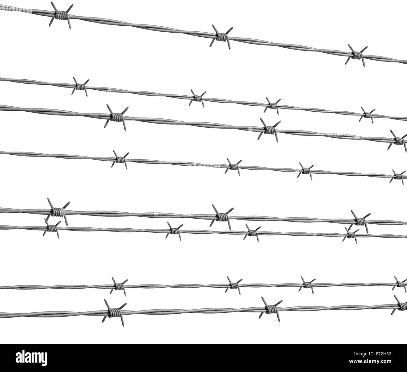 barbed wire background on white Stock Photo - Alamy