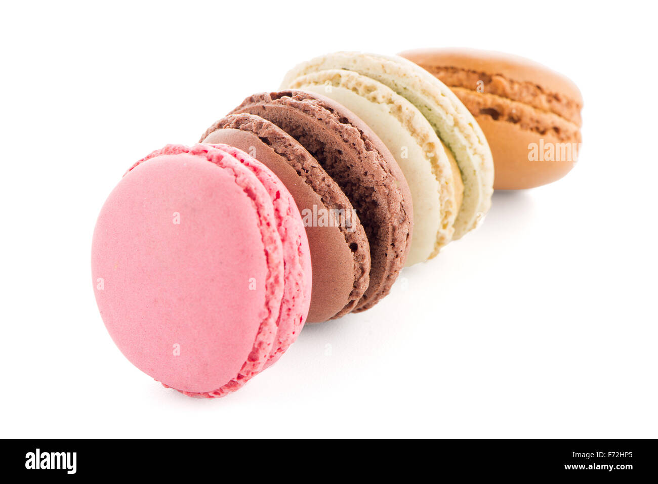 Colorful French Macarons on the white background Stock Photo - Alamy