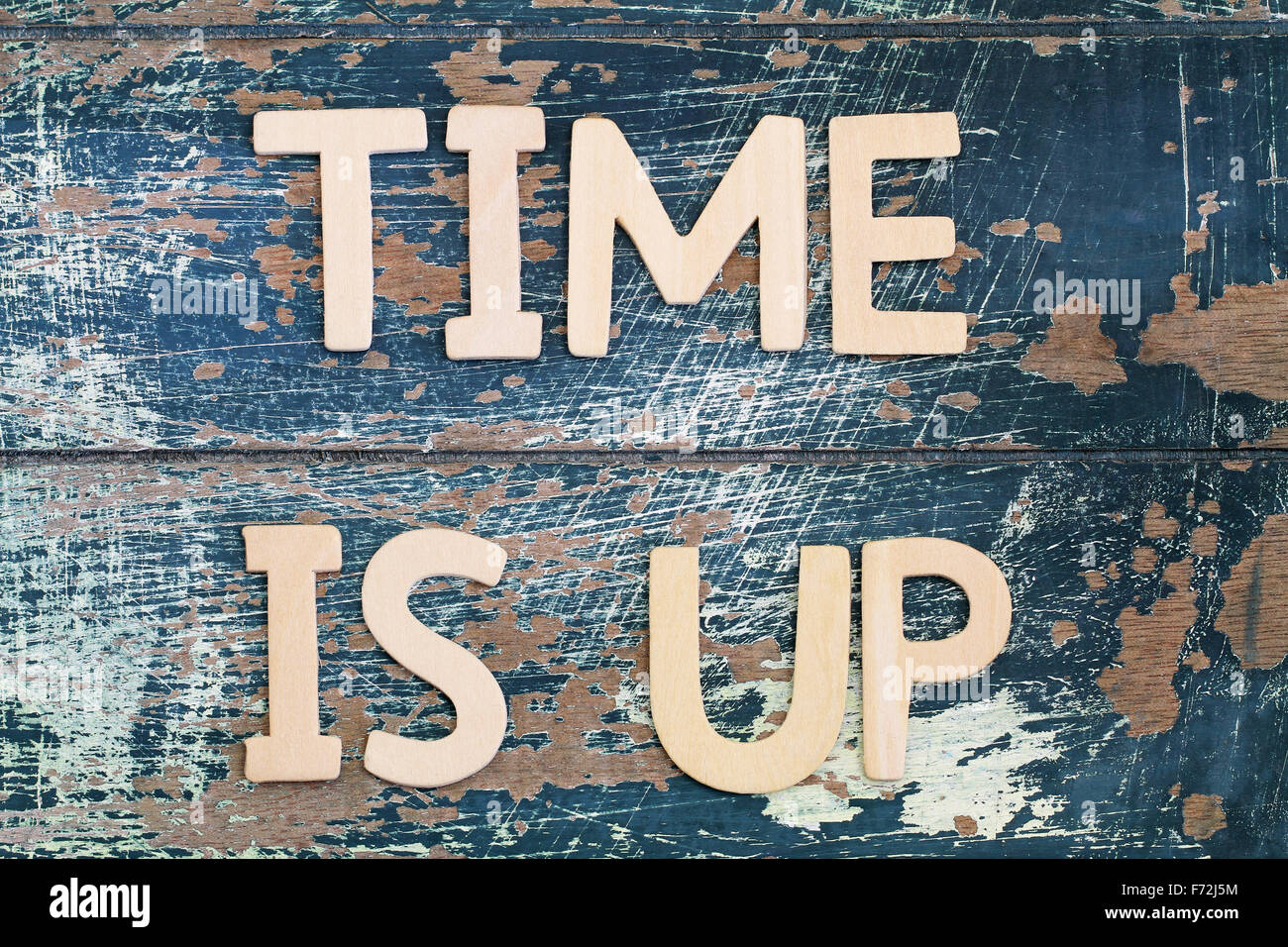 Time is up written with wooden letters on rustic surface Stock Photo ...
