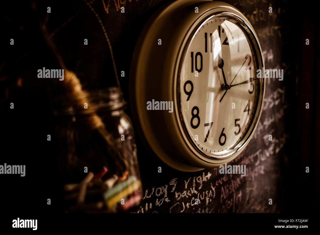 Clock on kitchen wall Stock Photo - Alamy