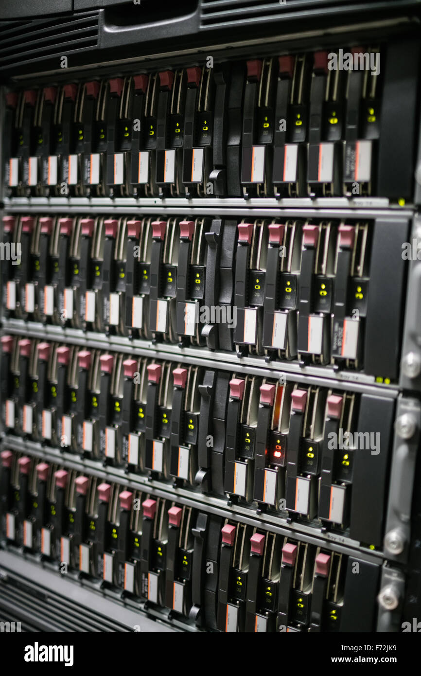Many servers in locker Stock Photo - Alamy