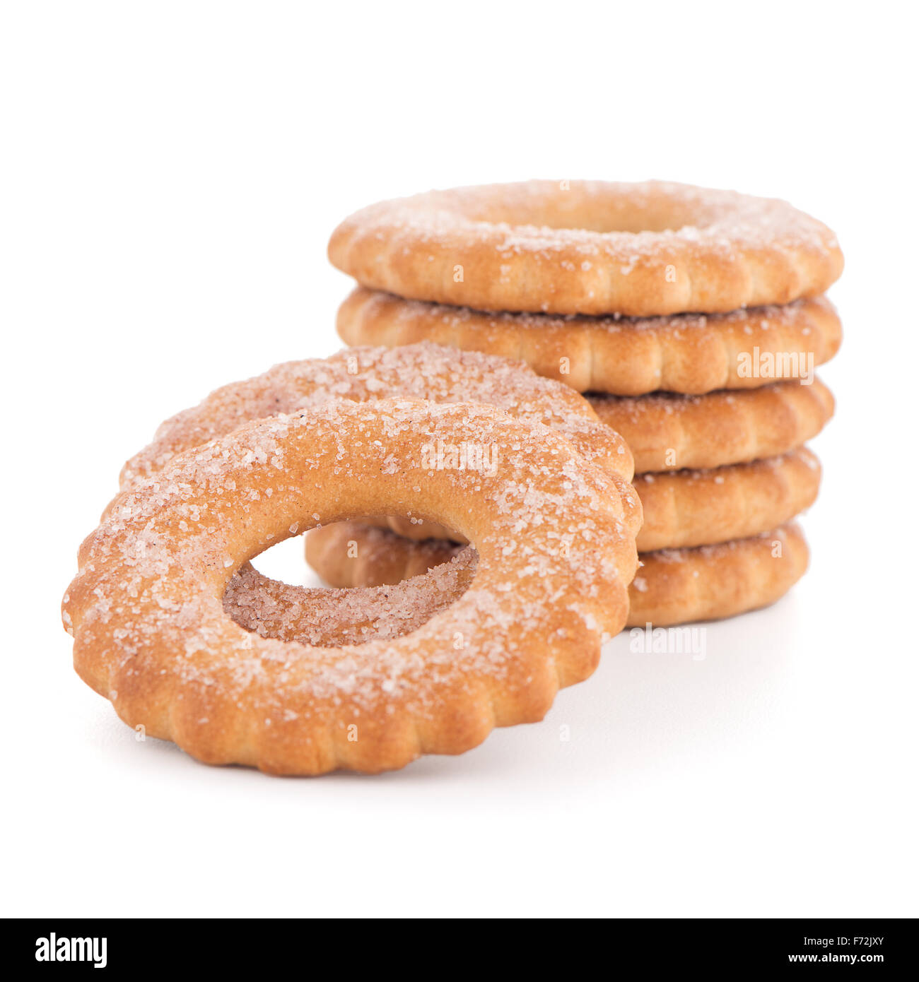 Rings biscuits pile isolated on a white background Stock Photo - Alamy