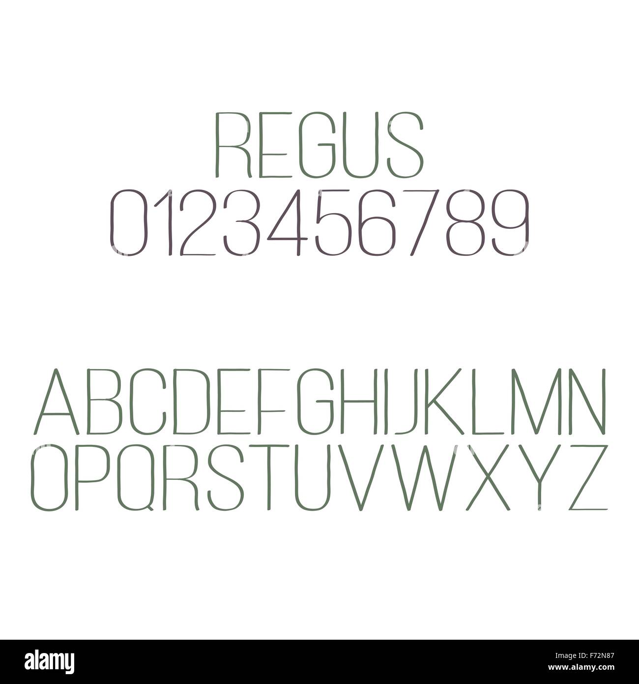 set of alphabet letters and numbers isolated on white background ...