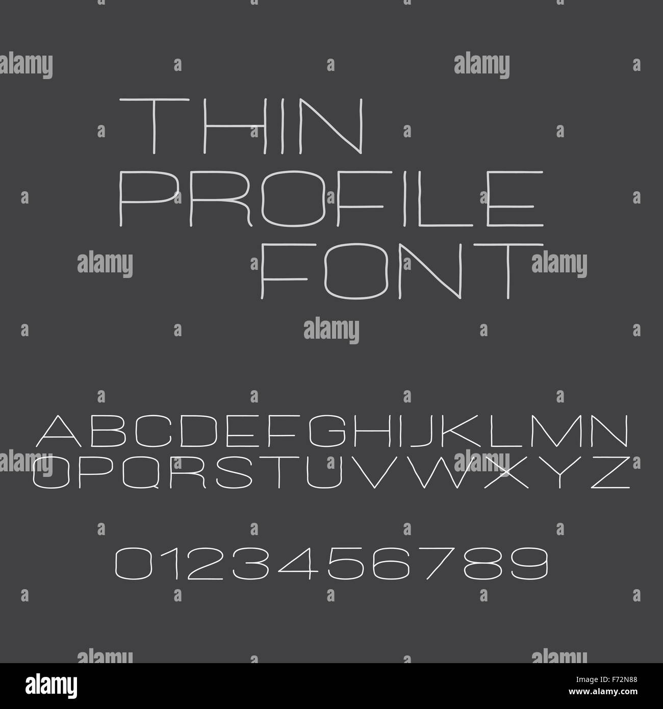 set of stylish, alphabet letters and numbers isolated on gray ...