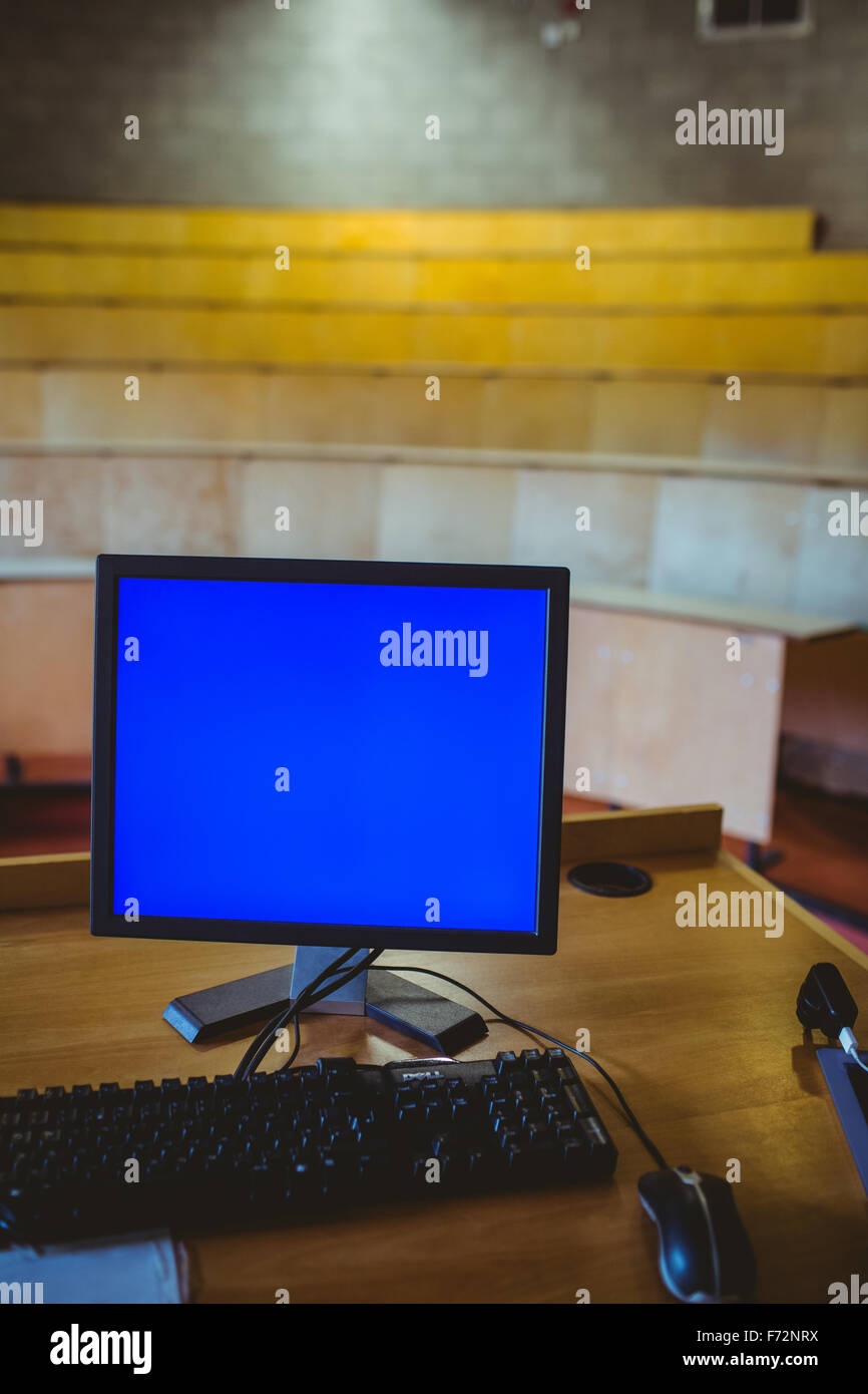 Empty lecture hall with computer Stock Photo - Alamy